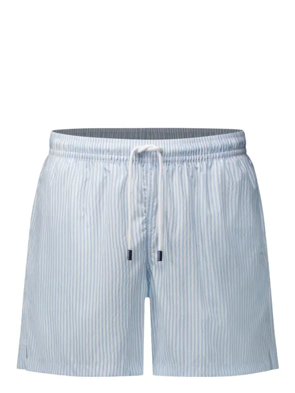 Fedeli Striped Swim Shorts - Blue