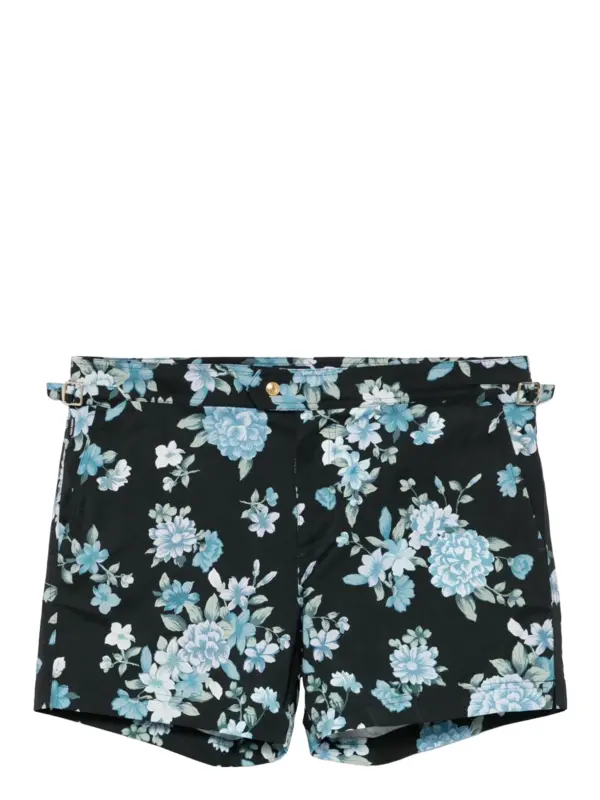 TOM FORD Hendrix Floral Swim Shorts - Black