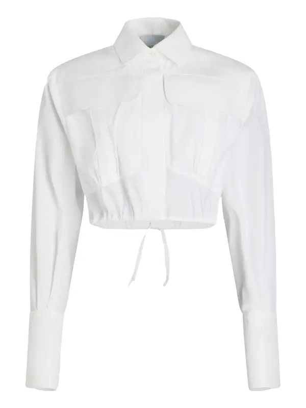 Patou Cropped Poplin Shirt - White