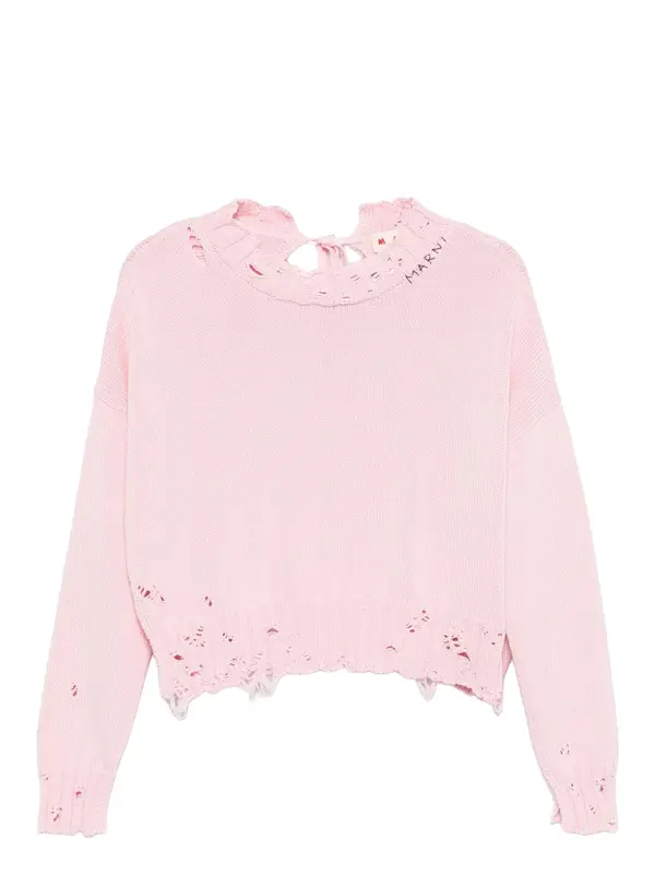 Marni Dishevelled Cotton Sweater - Pink