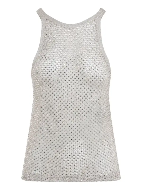 TOM FORD Crystal-embroidered Tank Top - Neutrals