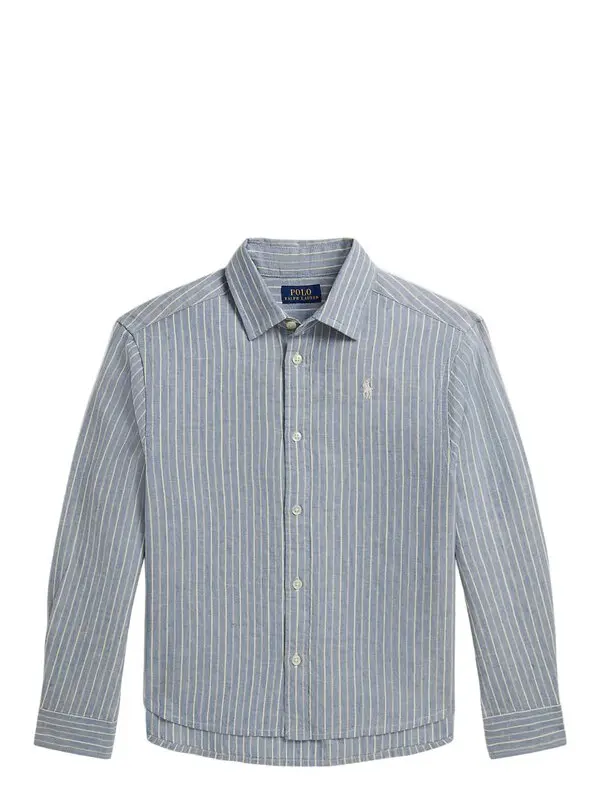 Ralph Lauren Striped Linen-cotton Boxy Shirt - Blue/cream