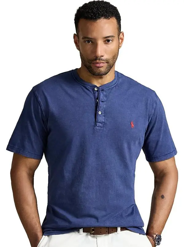 Ralph Lauren Slub Jersey Short-sleeve Henley Shirt - Cruise Navy