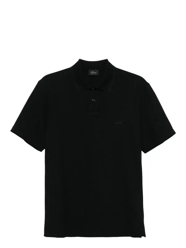 Brioni Piqué Polo Shirt - Black