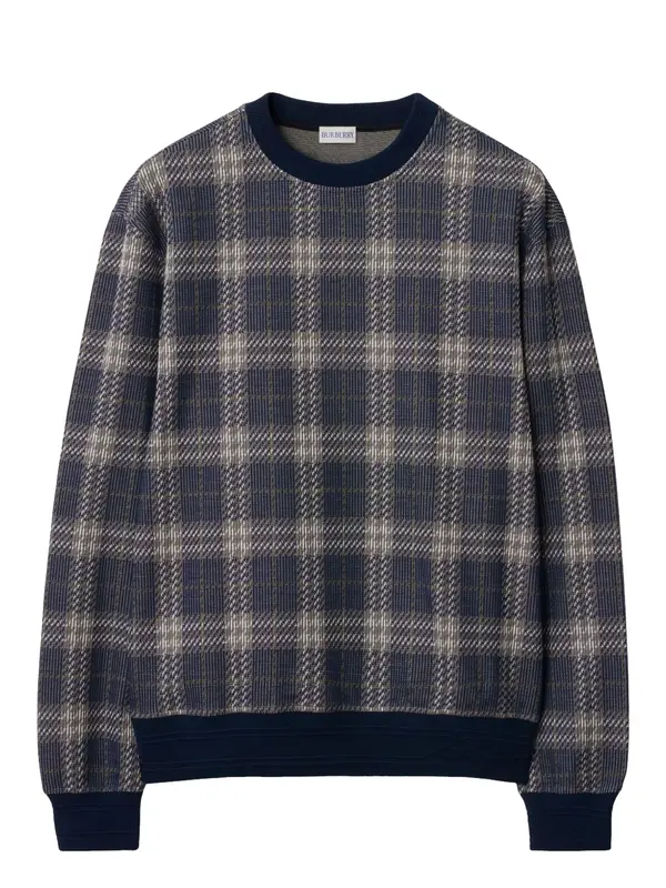 Burberry Checked Sweater - Blue