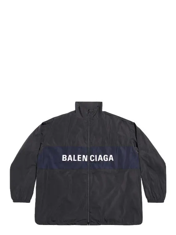 Balenciaga Logo Zip-up Jacket - Black