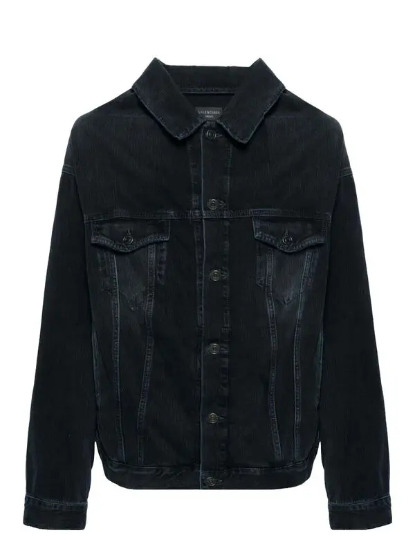 Balenciaga Off-shoulder Jacket - Blue/black