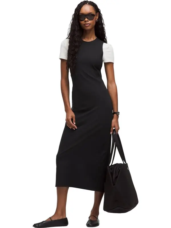 Lululemon All Aligned Ribbed Midi Dress - Black