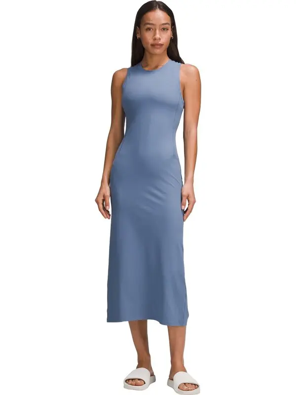 Lululemon All Aligned Ribbed Midi Dress - Oasis Blue