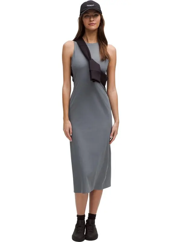 Lululemon All Aligned Ribbed Midi Dress - Solar Grey