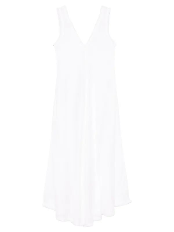 P.a.r.o.s.h Linen Midi Dress - White