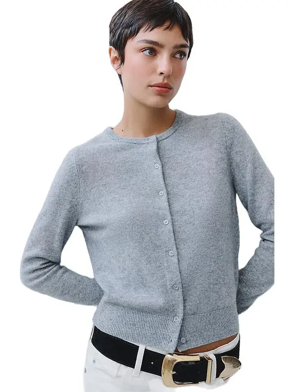 Anthropologie Juliet 100% Cashmere Cardigan - Grey