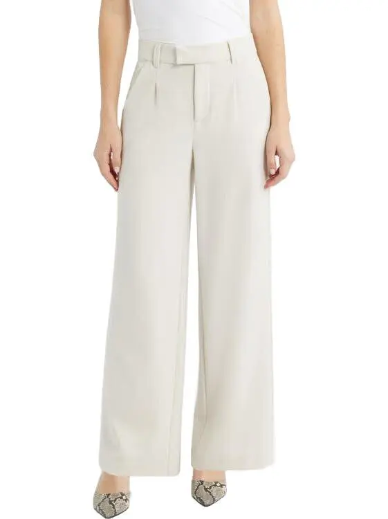 Wit & Wisdom Relaxed Waist Wide Leg Trousers - Pale Stone