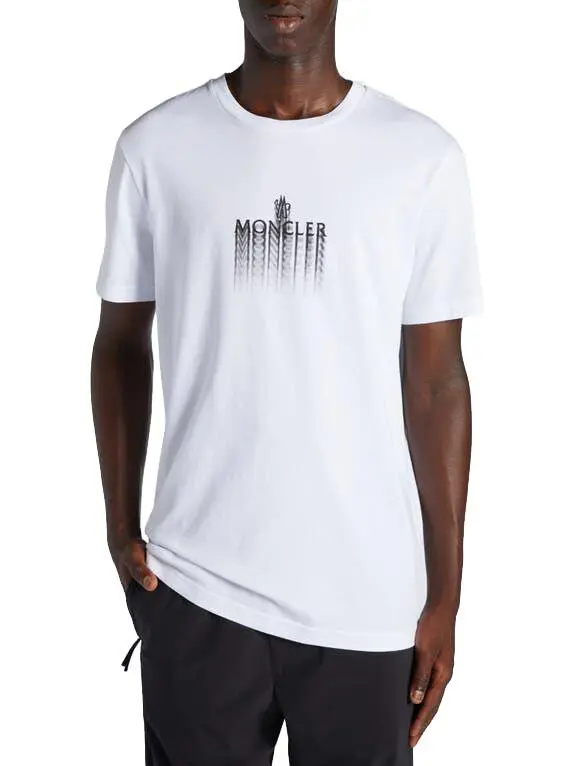 Moncler Logo Patch Cotton Graphic T-shirt - Brilliant White