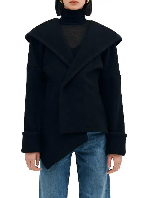 MARCELLA Kyota Hooded Wool Jacket - Black