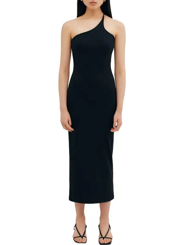 MARCELLA Bergen One-shoulder Maxi Dress - Black