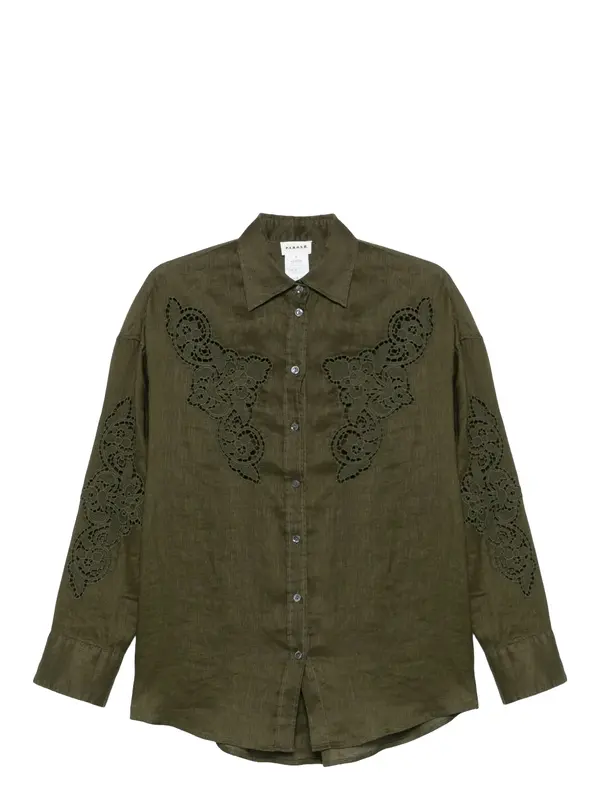 P.a.r.o.s.h Floral-lace Shirt - Green