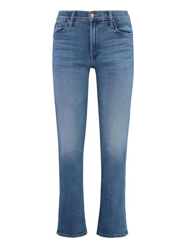 MOTHER Cropped Skinny Jeans - Blue