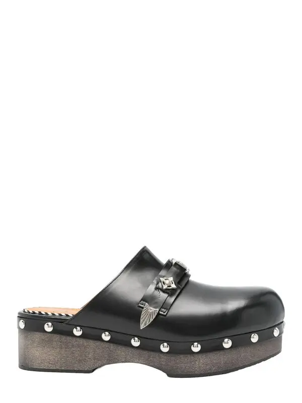 TOGA VIRILIS Strap-detail Clogs - Black