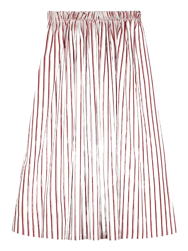 Ports 1961 Striped Midi Skirt - White