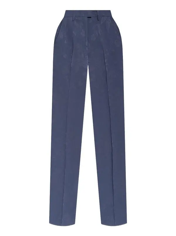 Etro Floral-print Trousers - Blue