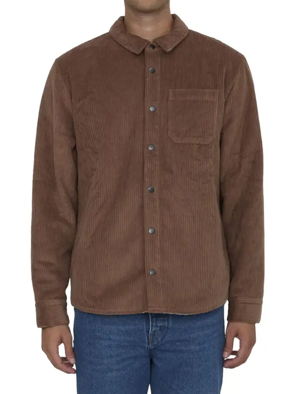 JAMES PERSE Sherpa Shirt Jacket - Brown