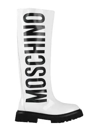 Moschino Boots In Coated Fabric - White