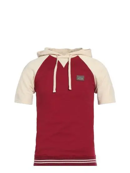 Dolce & Gabbana Cotton Sweatshirt With Calfskin And Zamak Accents - Burgundy