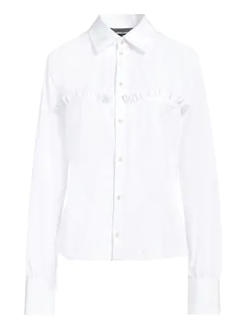 Dsquared2 Poplin Shirt With Ruffles - White