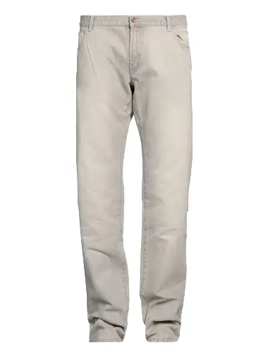 Dolce & Gabbana Tapered Jeans With Leather Trims - Beige