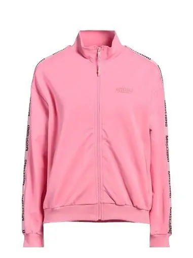 Moschino Sweatshirt With Logo And Side Seam Stripes - Pink