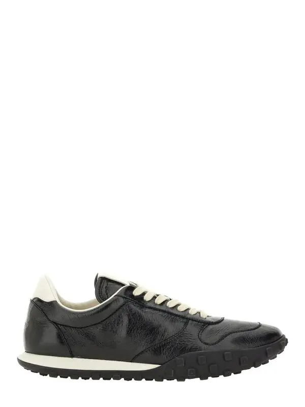 JIL SANDER Low Leather Sneaker - Black