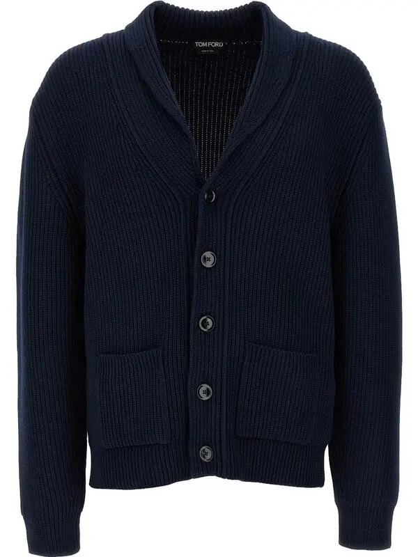 TOM FORD Silk Cardigan - Blue