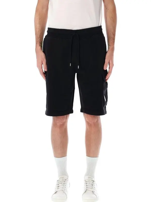 C.P. COMPANY Fleece Lens Short - Black