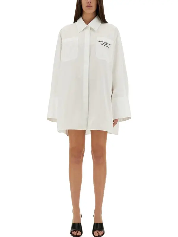 Off-White Oversized Poplin Shirt - White