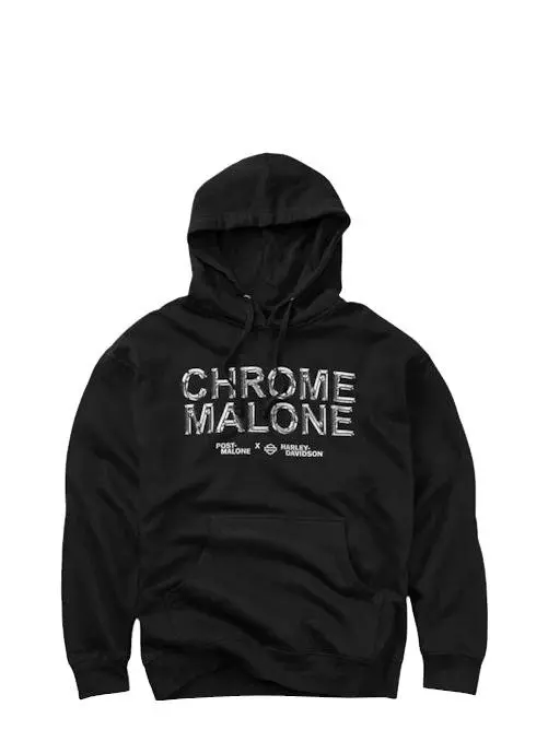 POST MALONE X Hd Chrome Malone Pullover Hoodie - Black