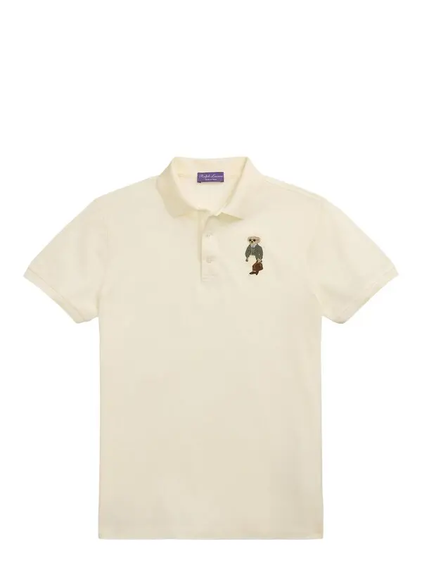 Ralph Lauren Purple Label Polo Bear-embroidery Polo Shirt - Neutrals