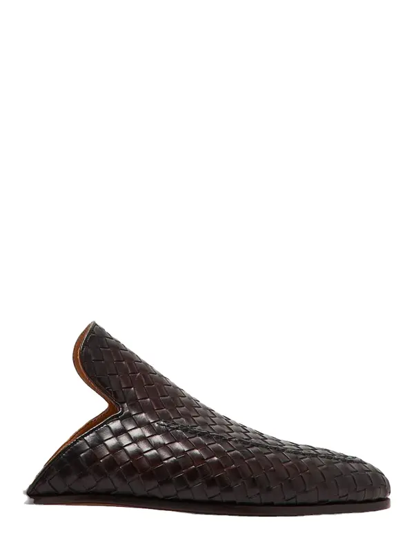Magnanni Woven Leather Mules - Brown