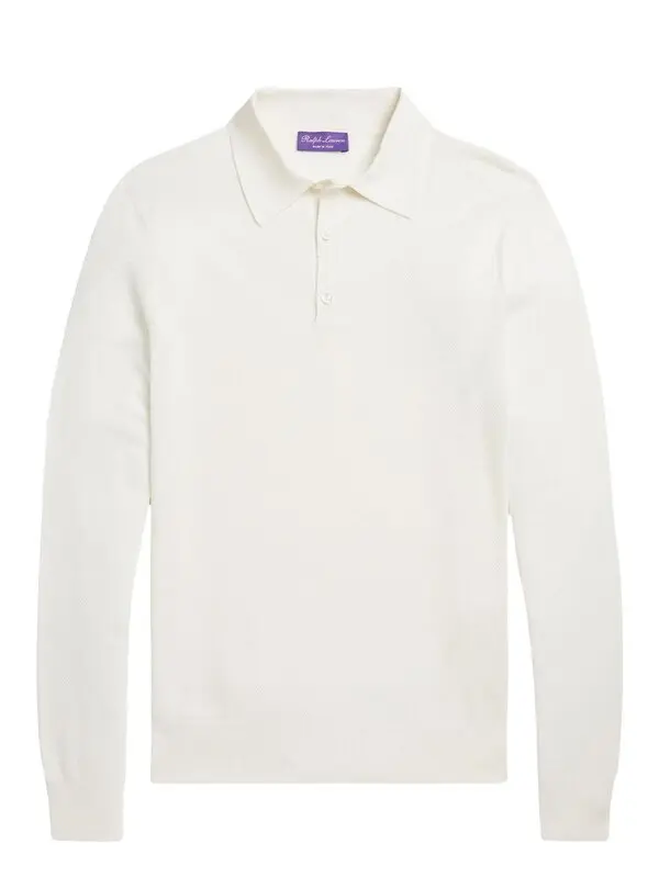 Ralph Lauren Purple Label Long-sleeve Polo Shirt - White