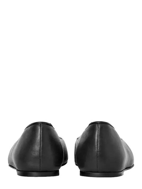 Cos Leather Ballerina Flats - Black