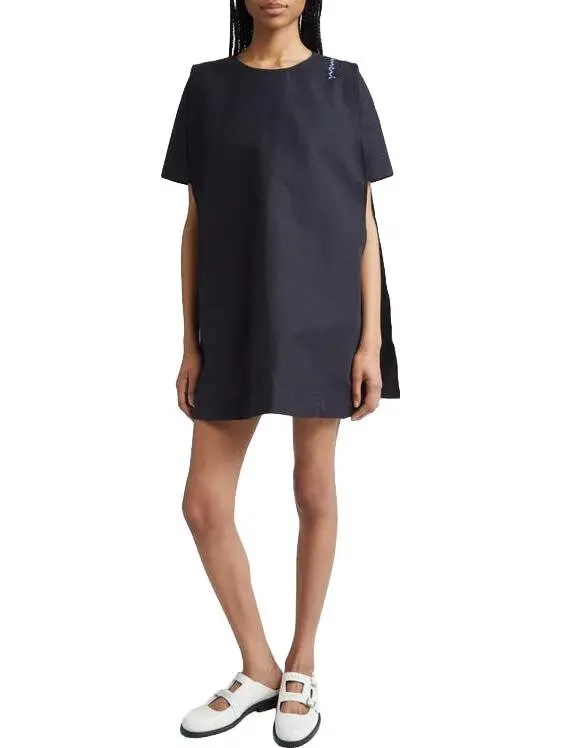 Marni Short Sleeve Cady A-line Dress - Black