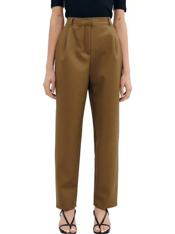 MARCELLA Lyon High-waist Faux Leather Pants - Taupe