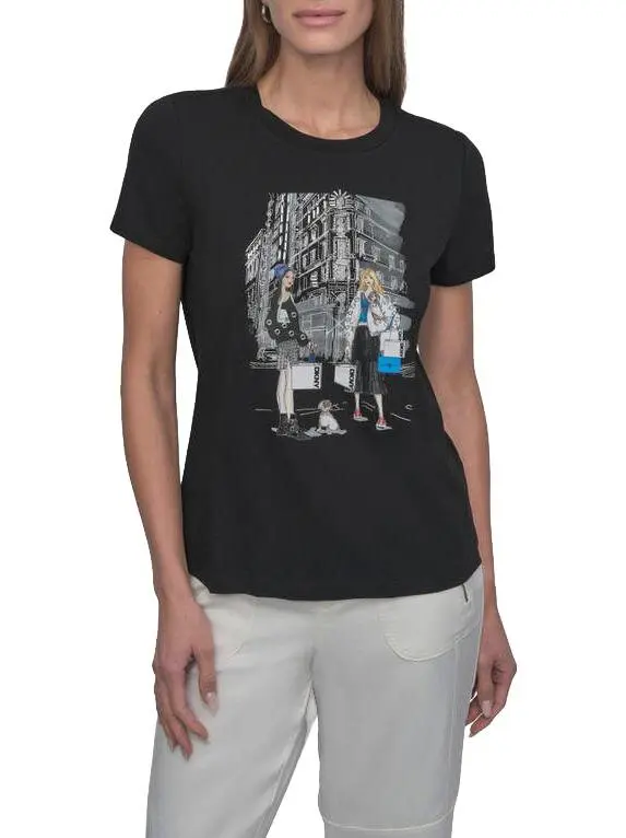 Dkny Flatiron Graphic T-shirt - Black