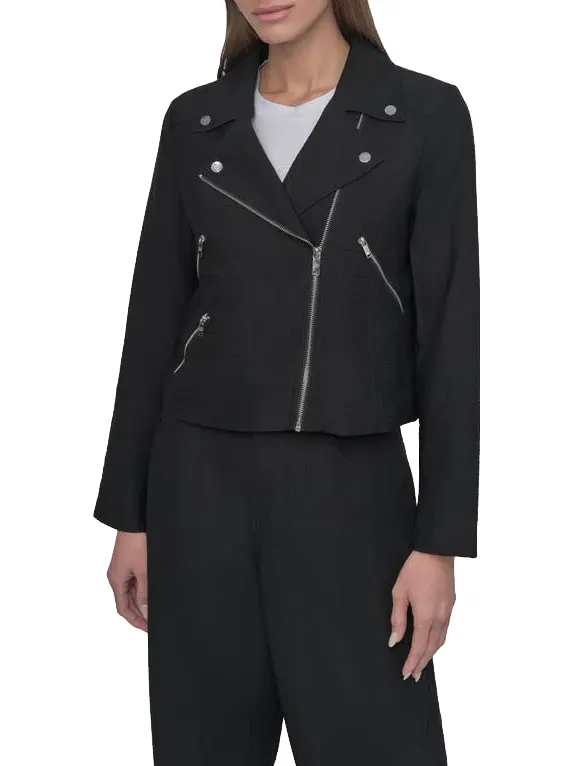Dkny Crinkle Moto Jacket - Black