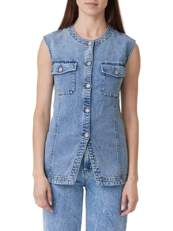 Habitual Longline Denim Vest - Pacific