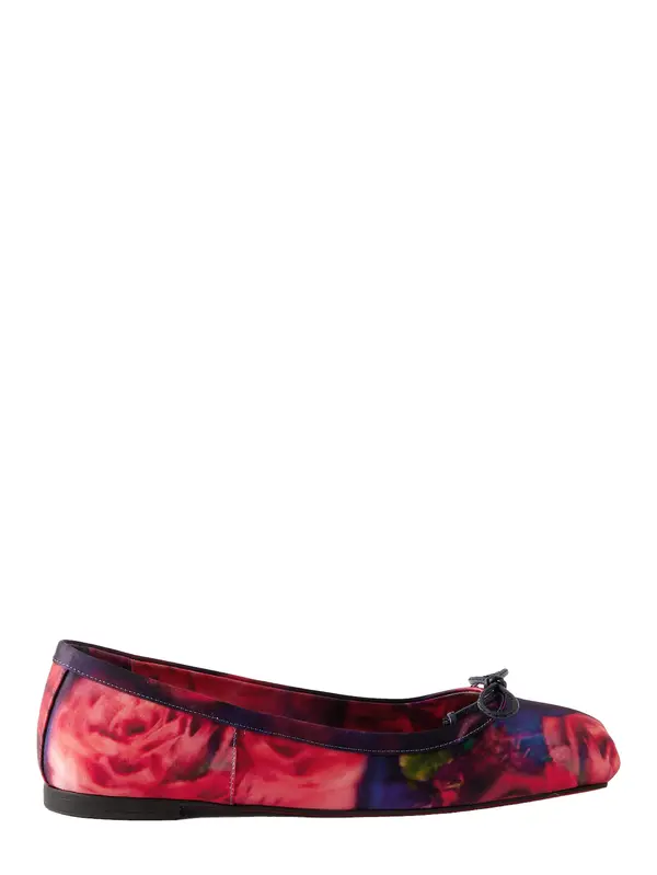 CHRISTIAN LOUBOUTIN Mamadrague Floral-print Ballet Flats - Red