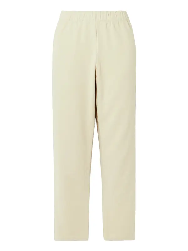 Another Tomorrow Organic Cotton-blend Jersey Track Pants - Cream