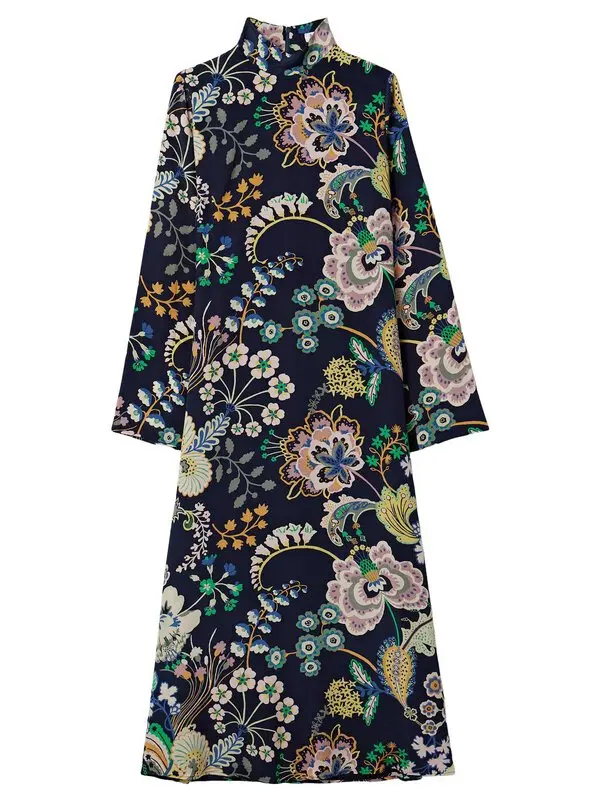Alix Of Bohemia Nia Floral-print Midi Dress - Blue