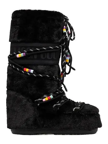 Moon Boot Icon Faux-fur Boots - Black