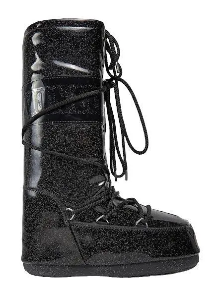 Moon Boot Icon Glitter Boots - Black